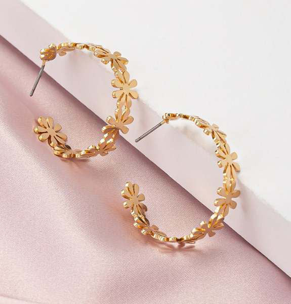 Best Small Flower Loop Golden Earring | Alloy Earring | Aadiraa by ...